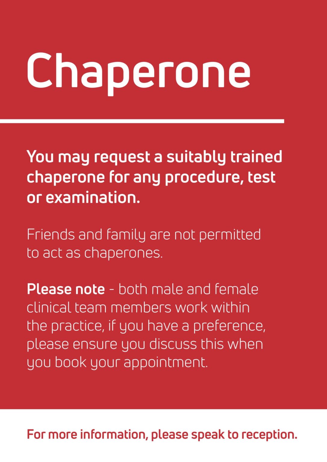 Chaperones – Talke Clinic